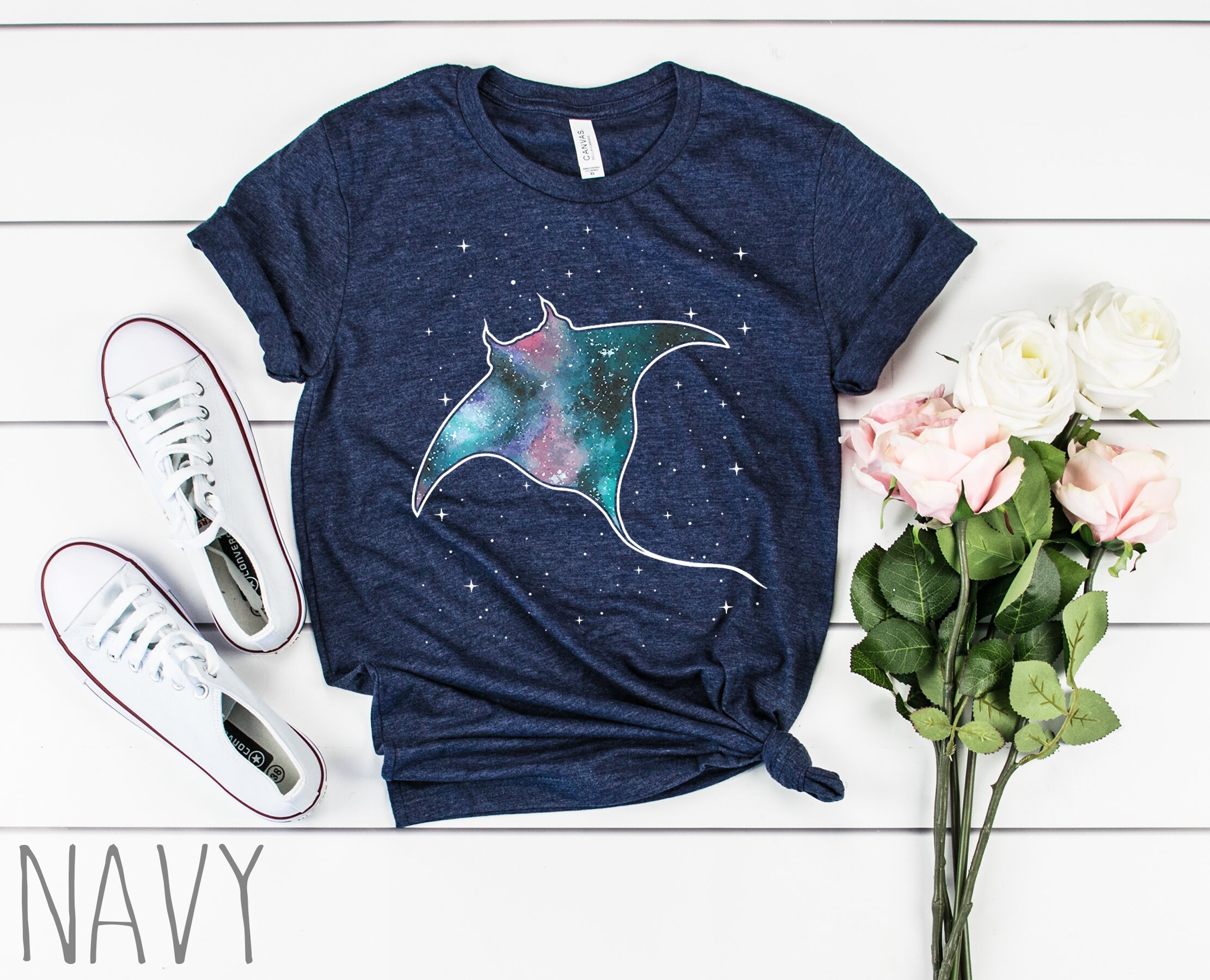 Manta Ray Outer Space Shirt Milky Way Galaxy Shirt Sting | Etsy