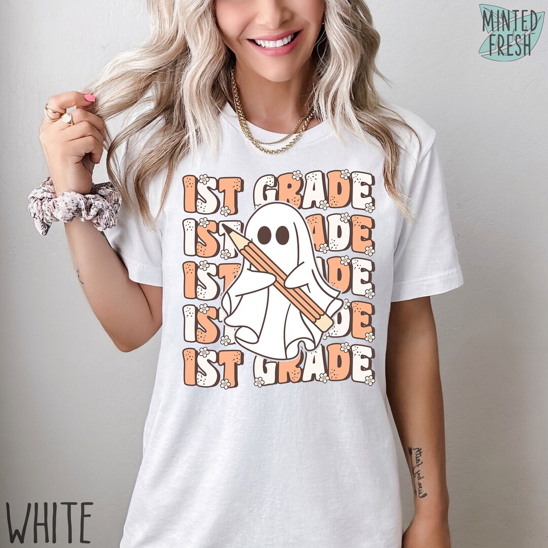1st Grade Halloween Shirt for Teachers & Students, Groovy Halloween ...