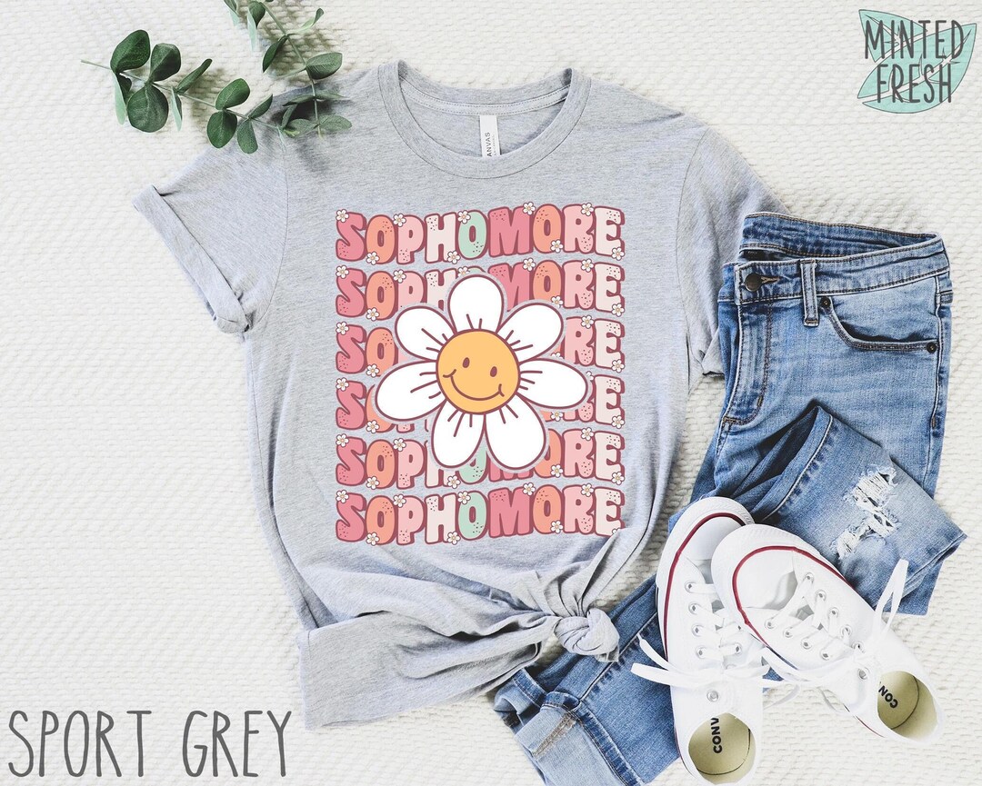 Groovy Sophomore Shirt, Cute 10th Grade Girls Shirt, Retro Daisy Flower ...