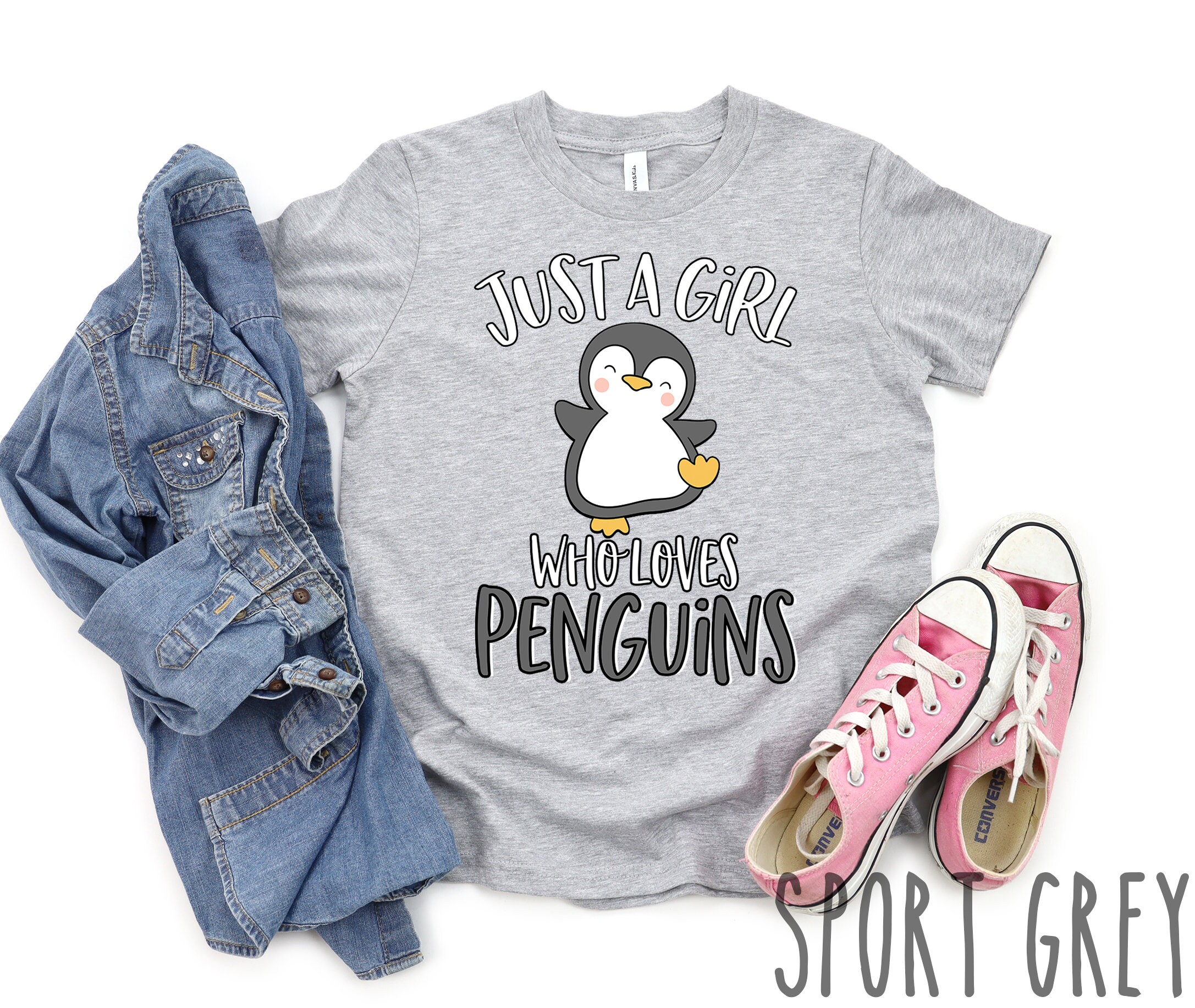 Just A Girl Who Loves Penguins Shirt Cute Penguin Shirt for | Etsy