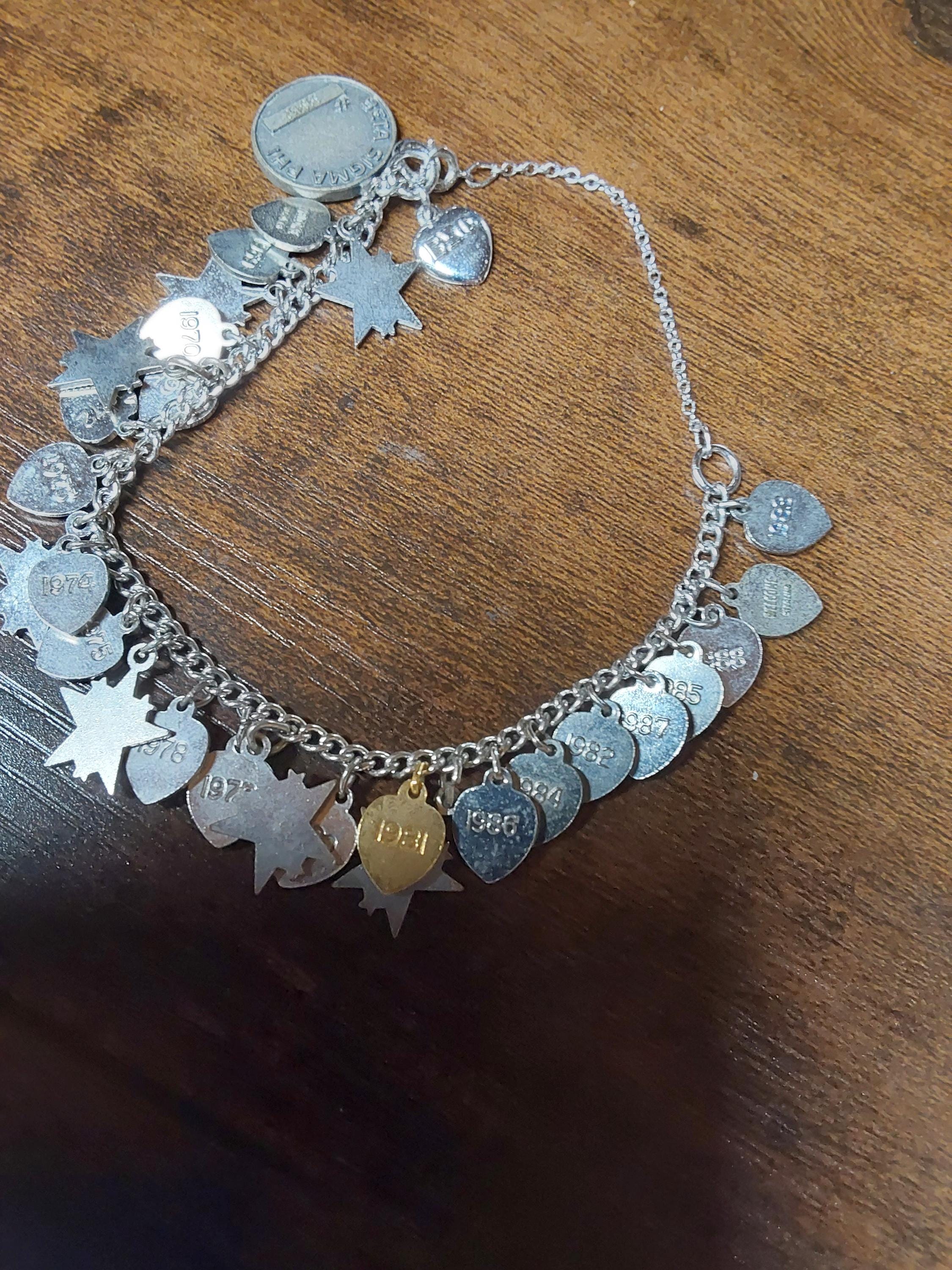 Beta Sigma Phi Vintage Charm Bracelets Set of 3 - Etsy