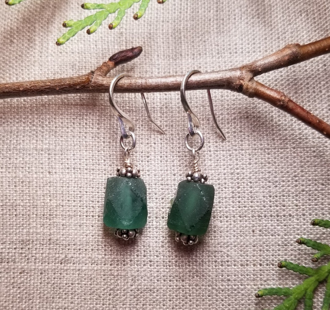 Ancient Roman Glass Earrings Vintage Thai Silver Recycled Glass ...