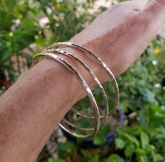 Sterling Silver Bangles Hammered Silver Handmade Bracelets Sterling Silver 0.925 Silver Solid Silver Women s Gift Etsy