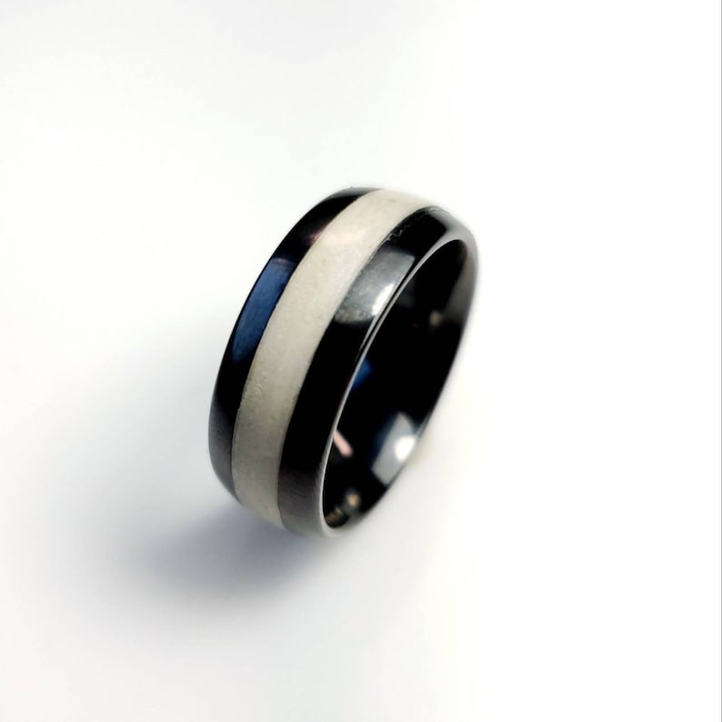 Blue Moon Authentic Lunar Meteorite Moon Dust Ring Black Tie | Etsy