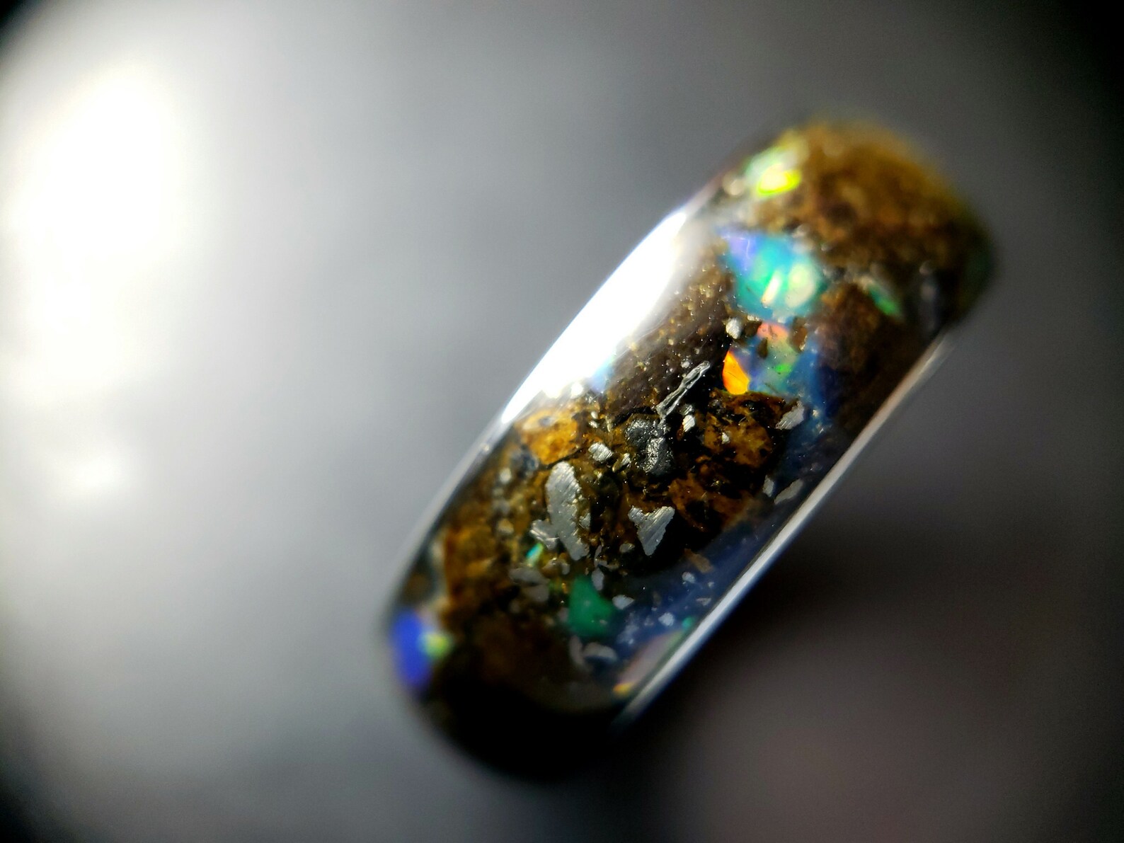 Opal Rex Tyrannosaurus Rex Dinosaur Bone and Meteorite Ring | Etsy