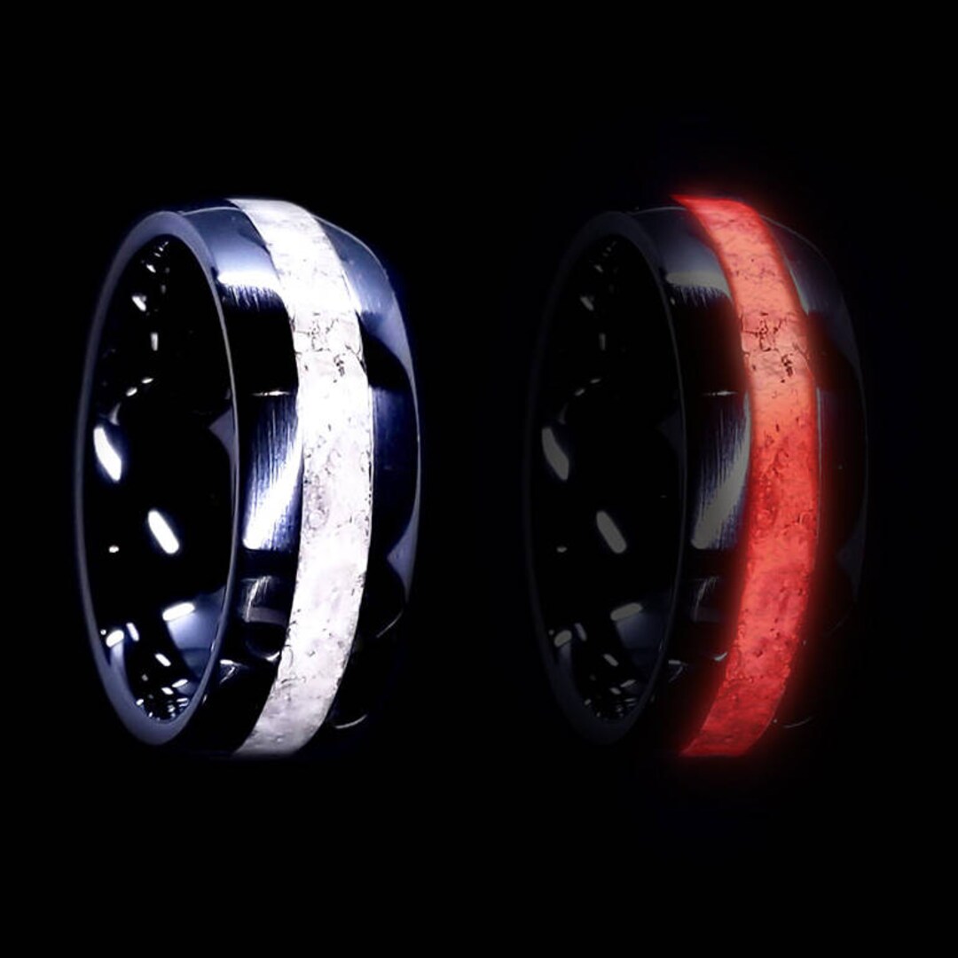 White Dinosaur Bone Ceramic Glow Ring - Etsy