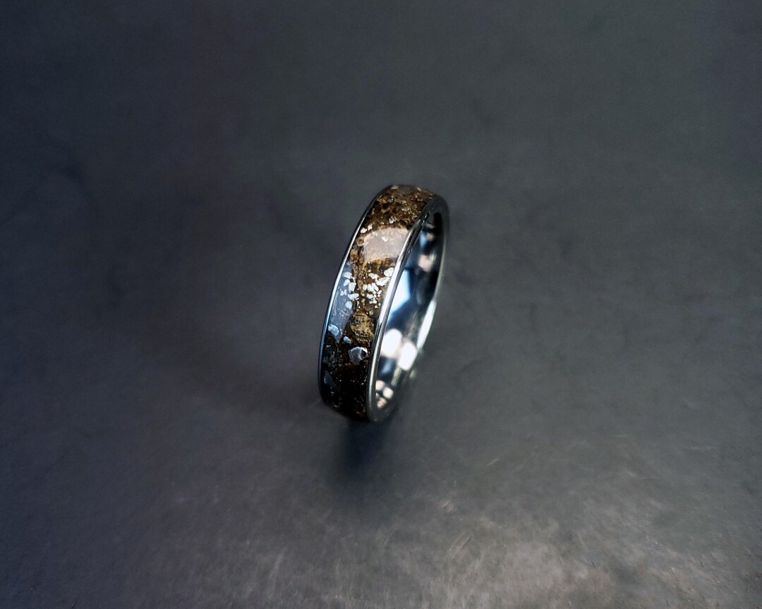 Tyrannosaurs Rex and Meteorite Ring Domed Tungsten Ring - Etsy