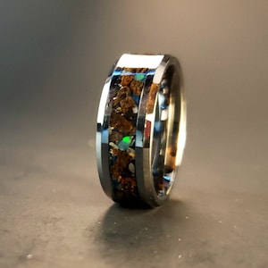 The Opal Rex Unique Tyrannosaurus Rex Dinosaur Bone Meteorite Ring With ...