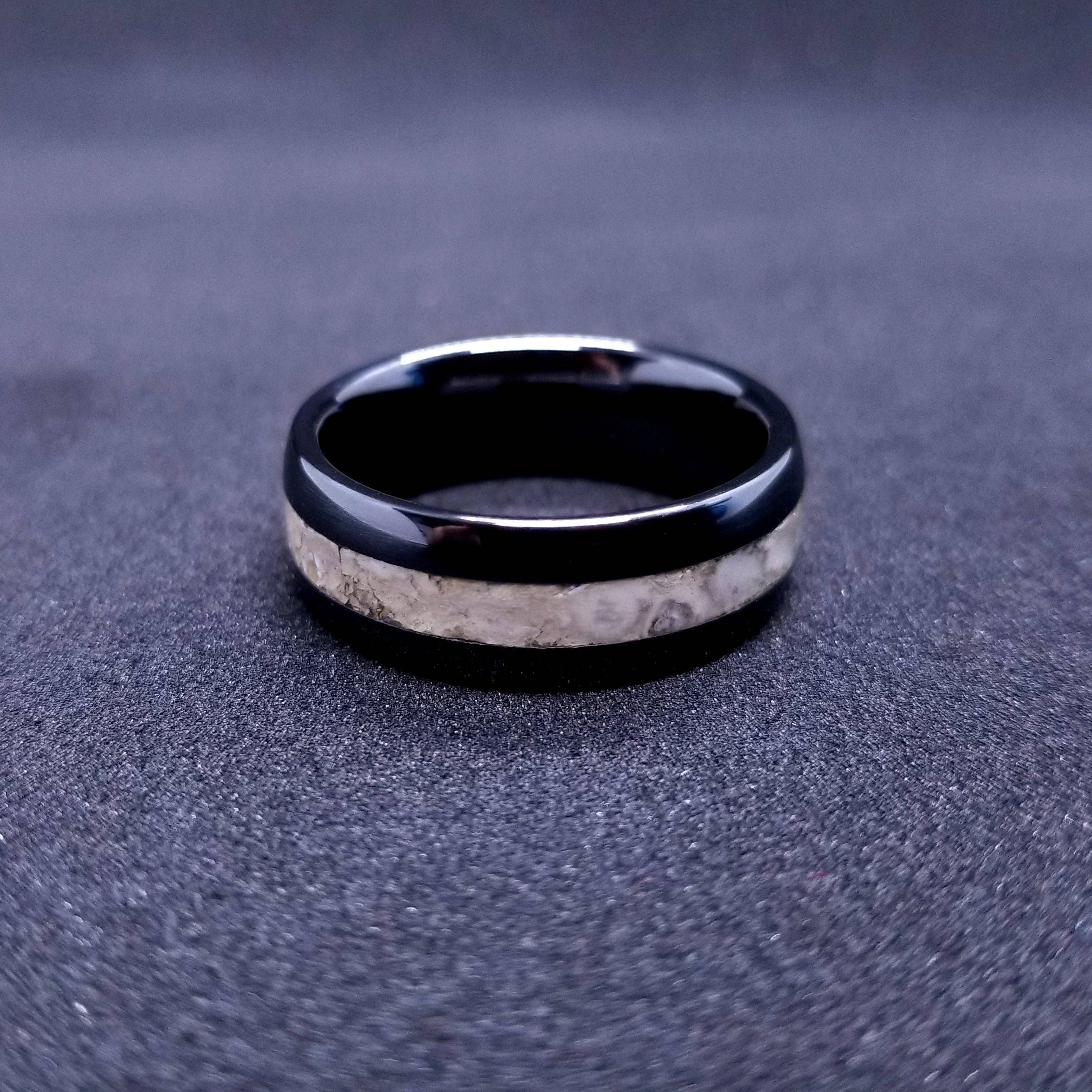 White Dinosaur Bone Ceramic Glow Ring - Etsy