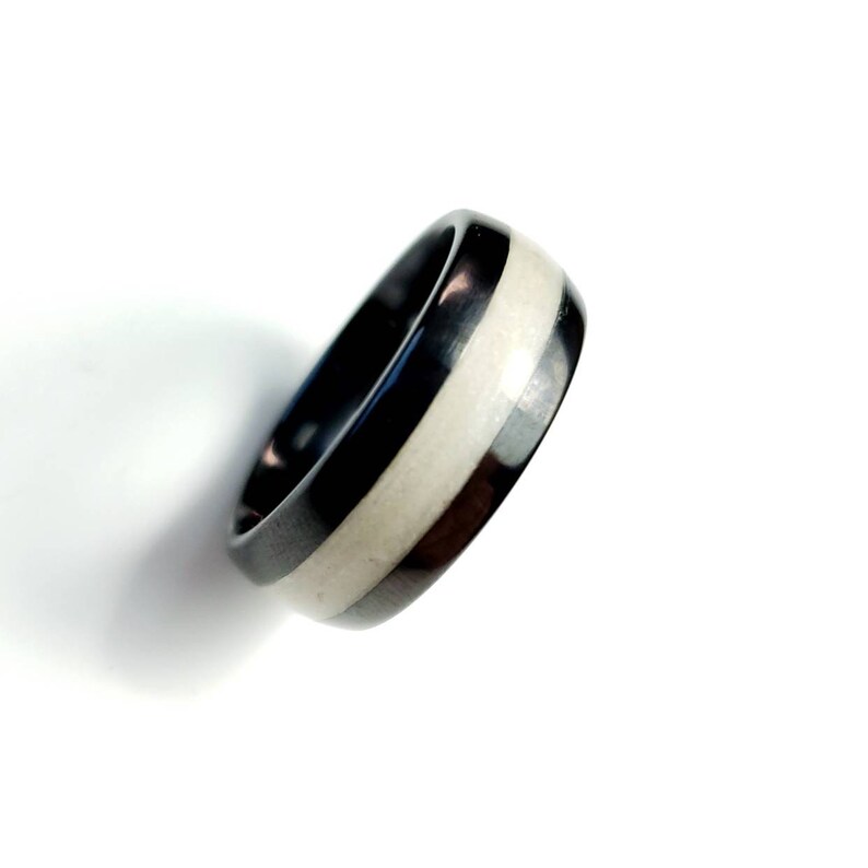 Blue Moon Authentic Lunar Meteorite Moon Dust Ring Black Tie | Etsy