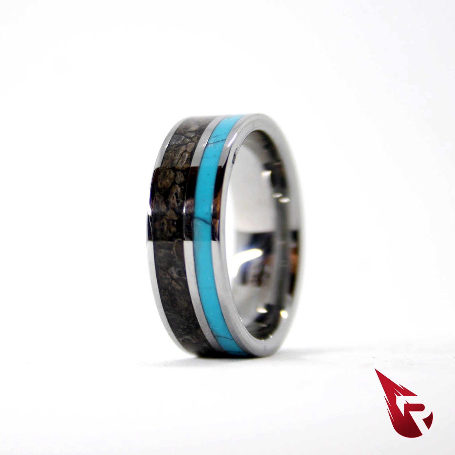 Tyrannosaurus Rex Fossil & Turquoise Ring Authentic T-rex - Etsy