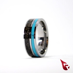 Tyrannosaurus Rex Fossil & Turquoise Ring, Authentic T-rex Bone ...