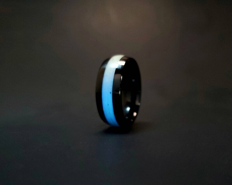 Blue Moon Authentic Lunar Meteorite Moon Dust Ring Black Tie | Etsy