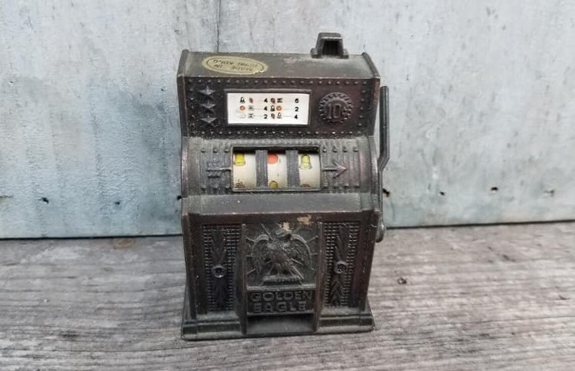 Vintage Slot Machine Pencil Sharpener Golden Eagle Slot Machine Made in ...