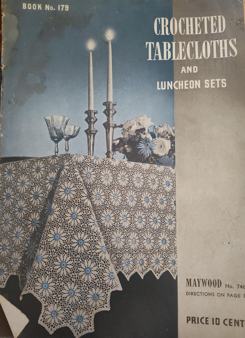 Vintage 40's Crochet Tablecloth Pattern "cambridge" Instant PDF ...