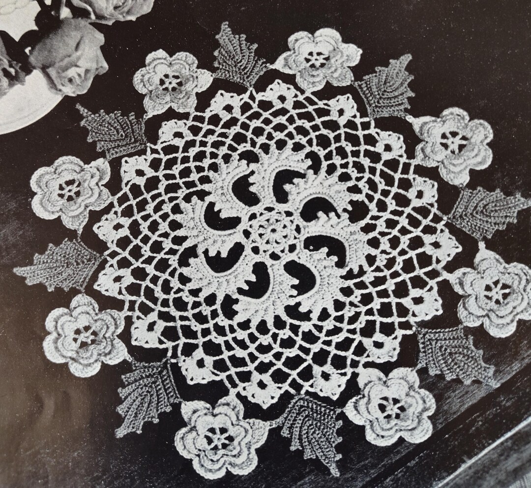 Vintage 49's Crochet Doily Pattern "irish Rose Doily" Instant PDF ...