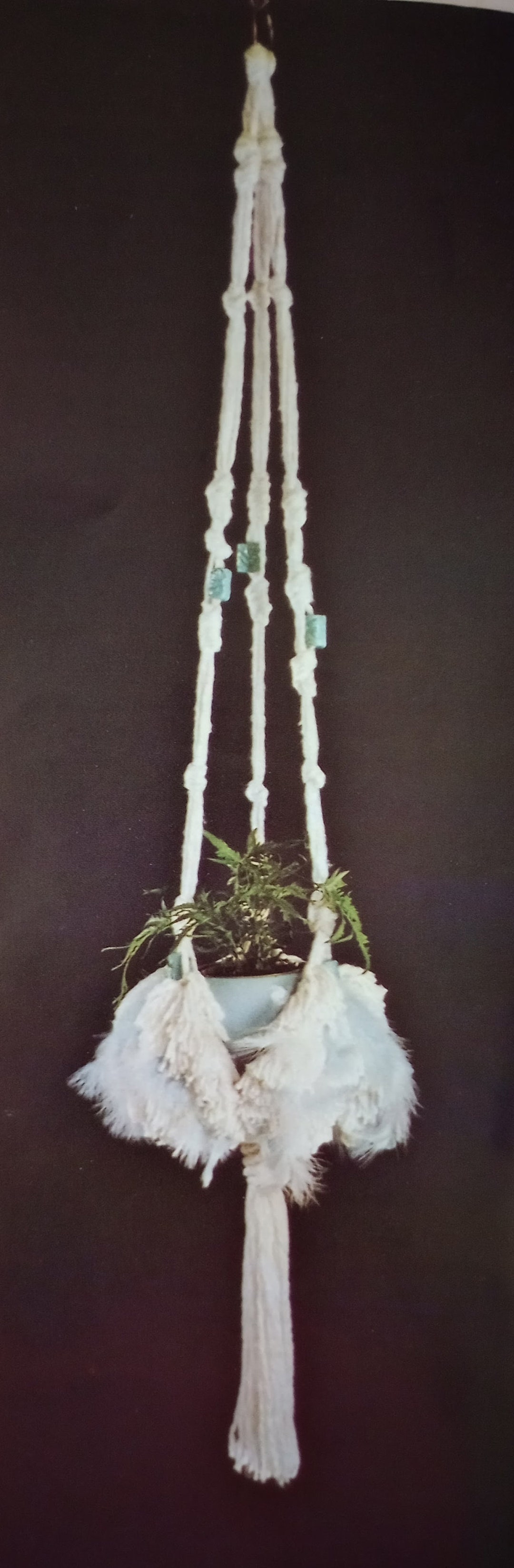Vintage 70's Macrame Plant Hanger Planter Pattern "fan Dancer" Instant ...