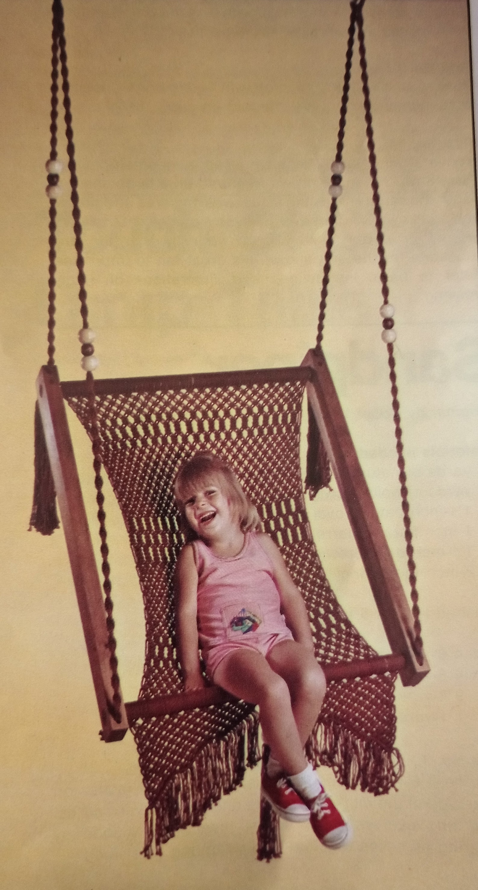 Vintage 70's Macrame Hanging Chair Hanger Pattern "at Ease" Instant PDF ...