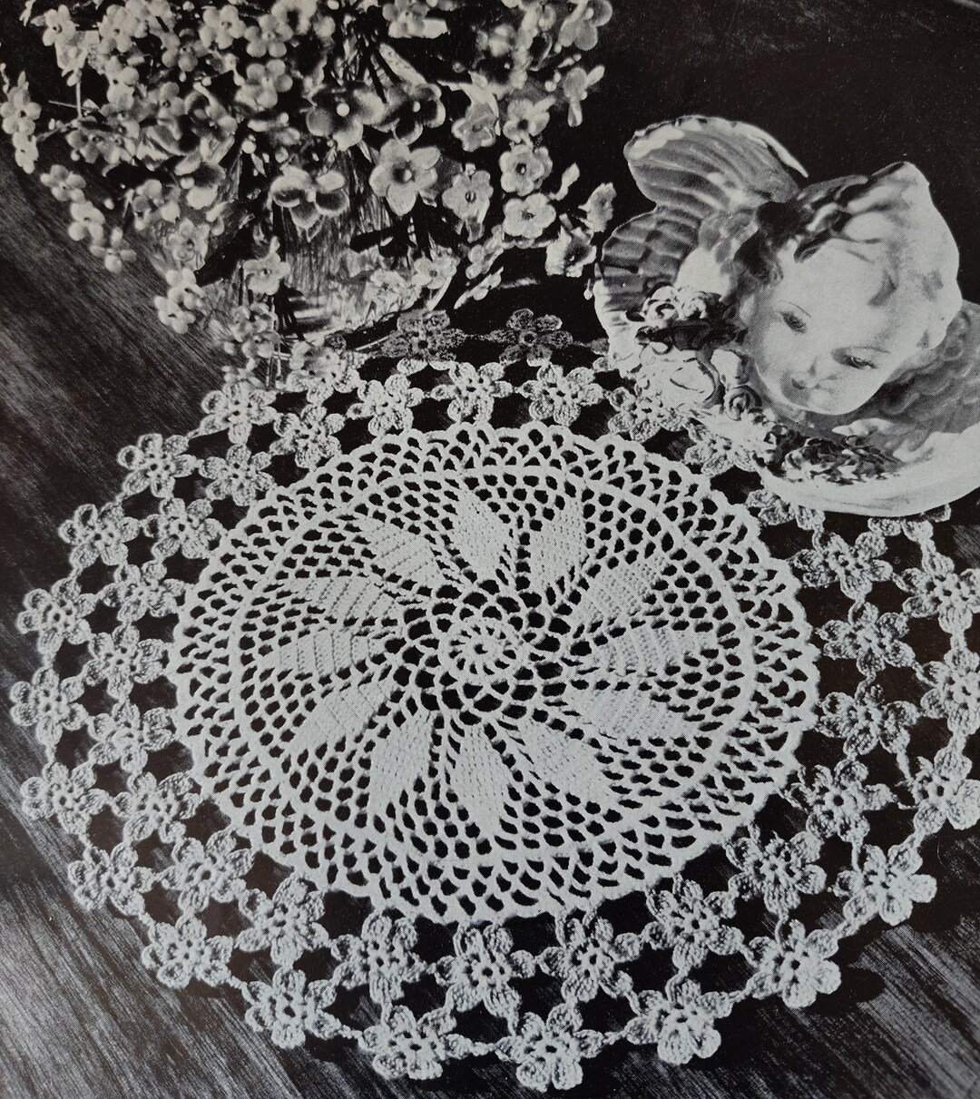 Vintage 49's Crochet Doily Pattern "forget-me-not Doily" Instant PDF ...