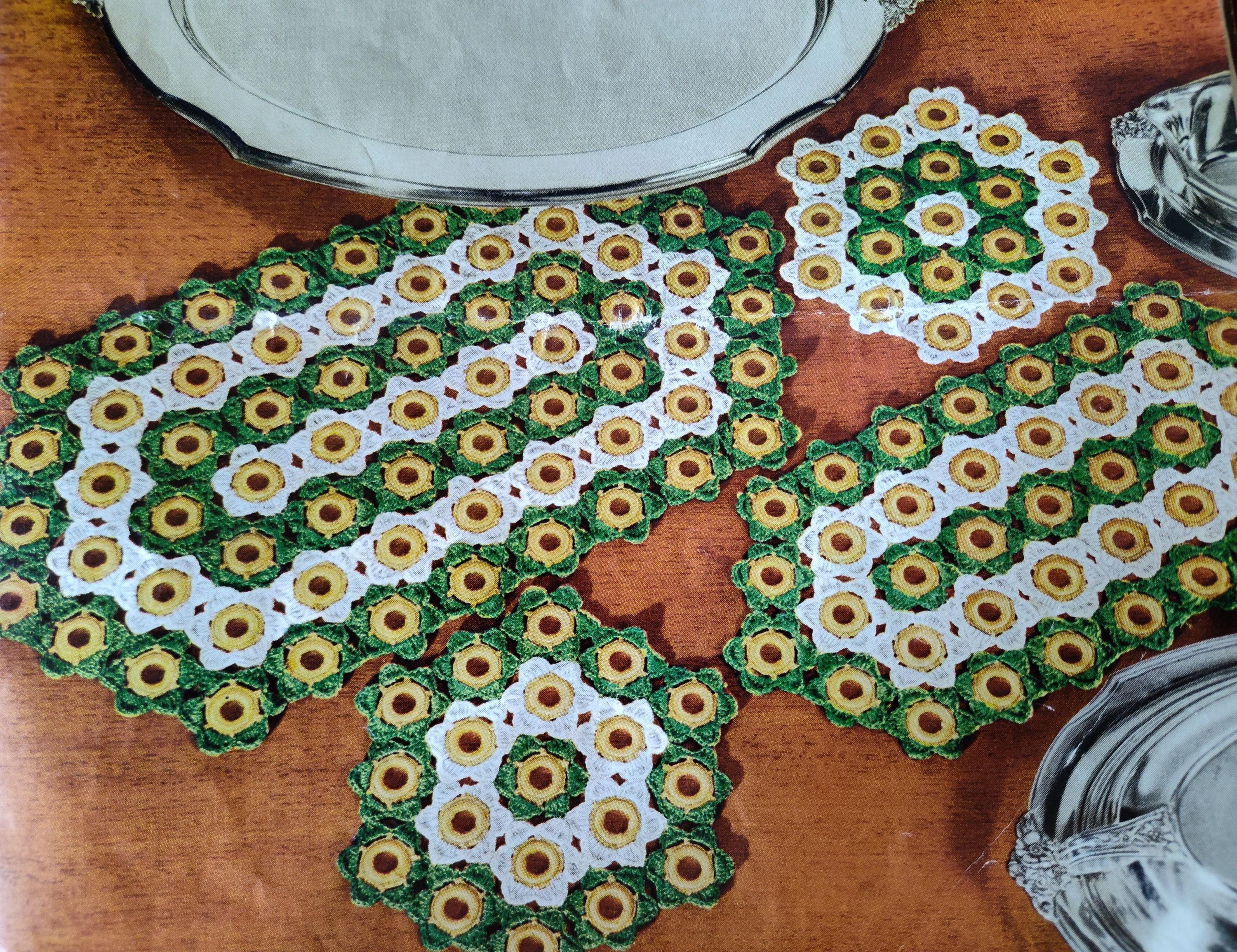 Vintage 40's Crochet Set Hot Plate Platter Mats Pattern Instant PDF ...