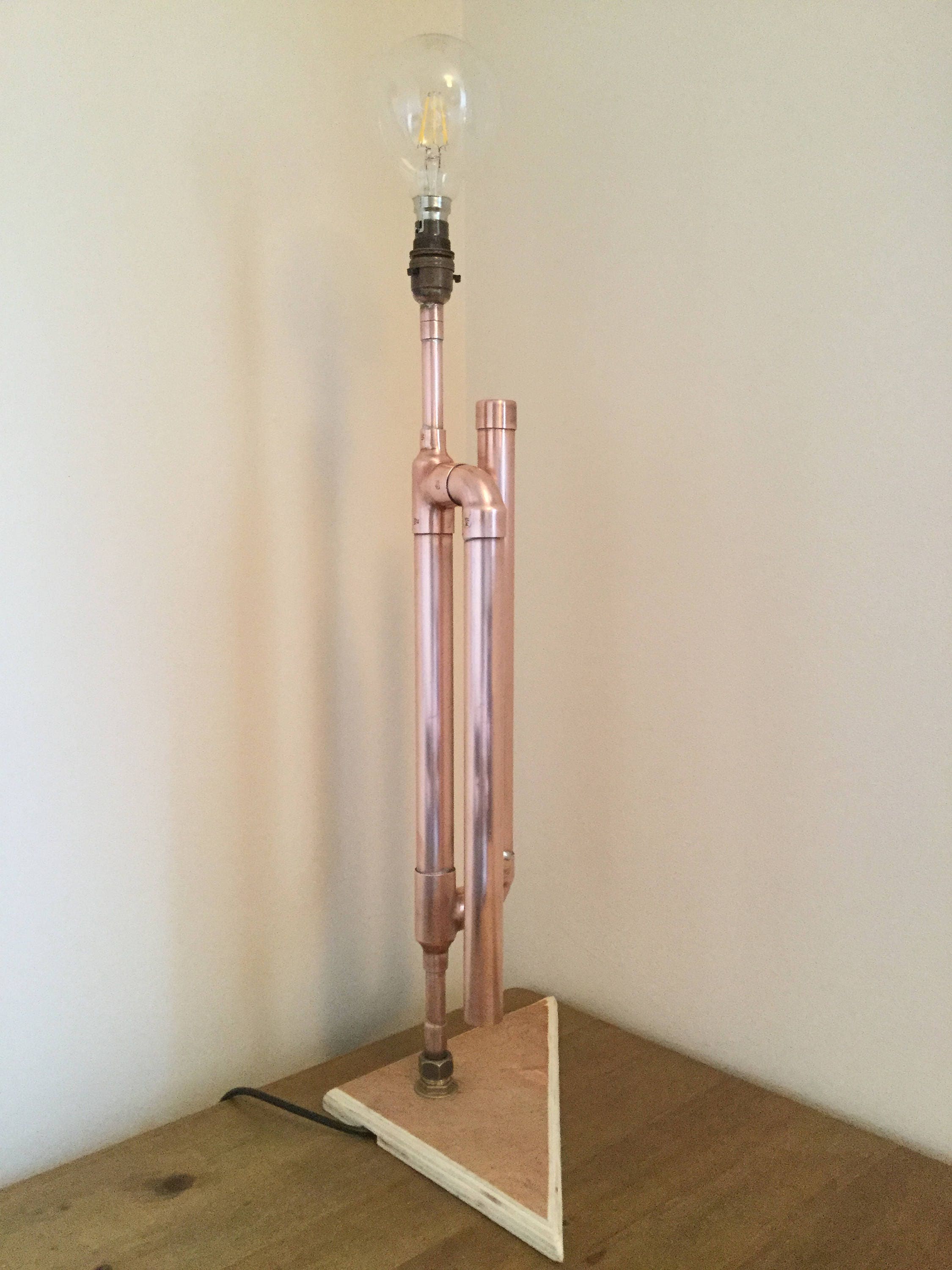 Hand Made Industrial Style Copper Pipe Table / Desk / Office Lamp. - Etsy