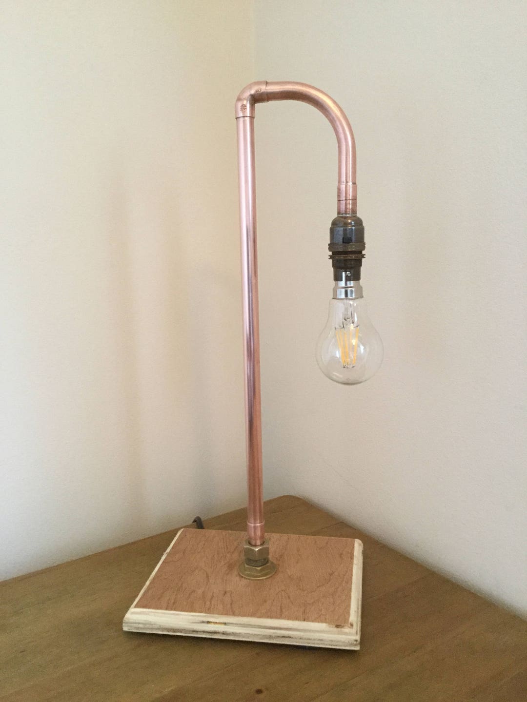 Hand Made Industrial Style Copper Pipe Table / Desk Lamp. - Etsy UK