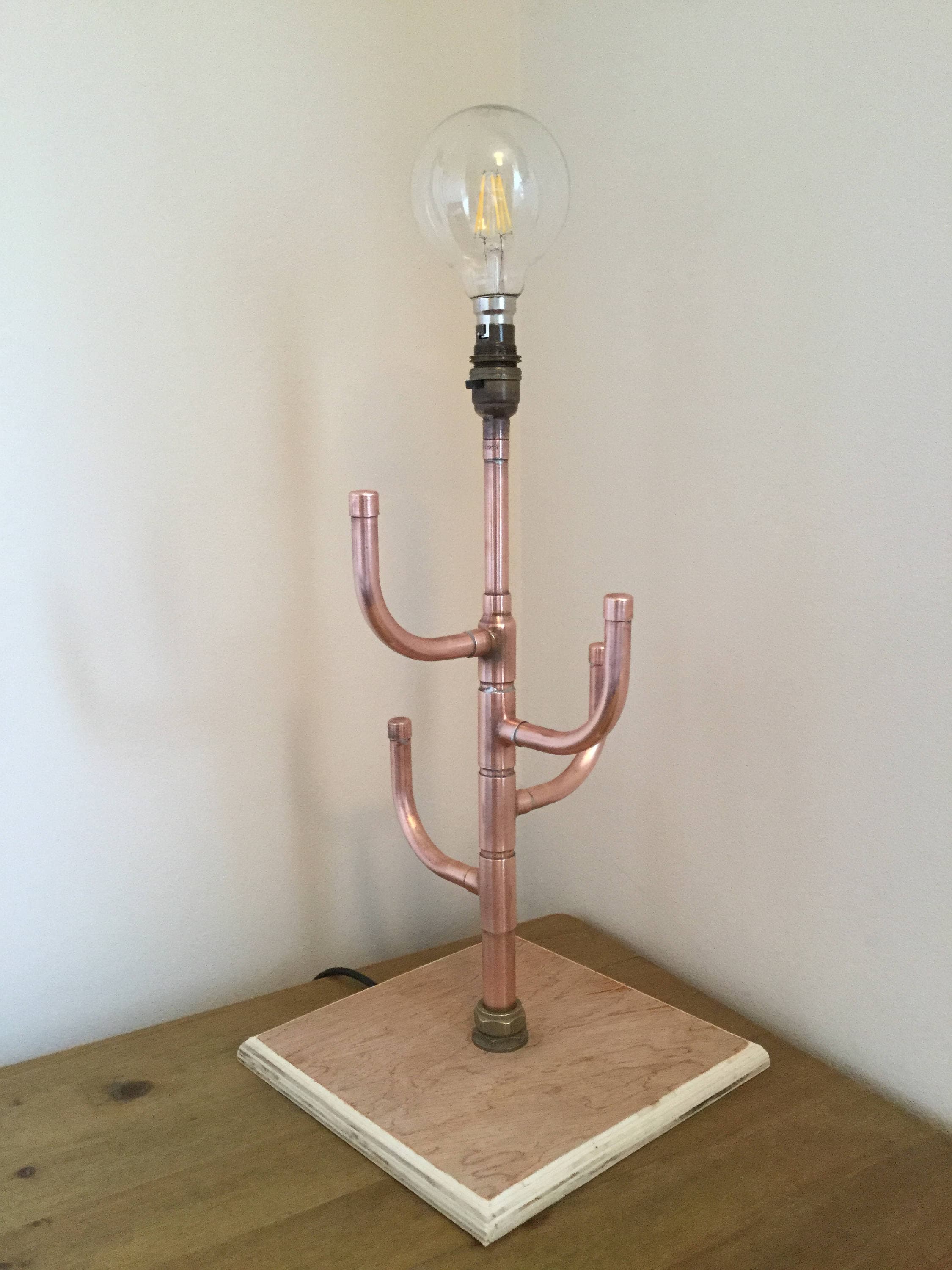 Hand Made Industrial ‘tree’ Style Copper Pipe Table / Desk Lamp. - Etsy