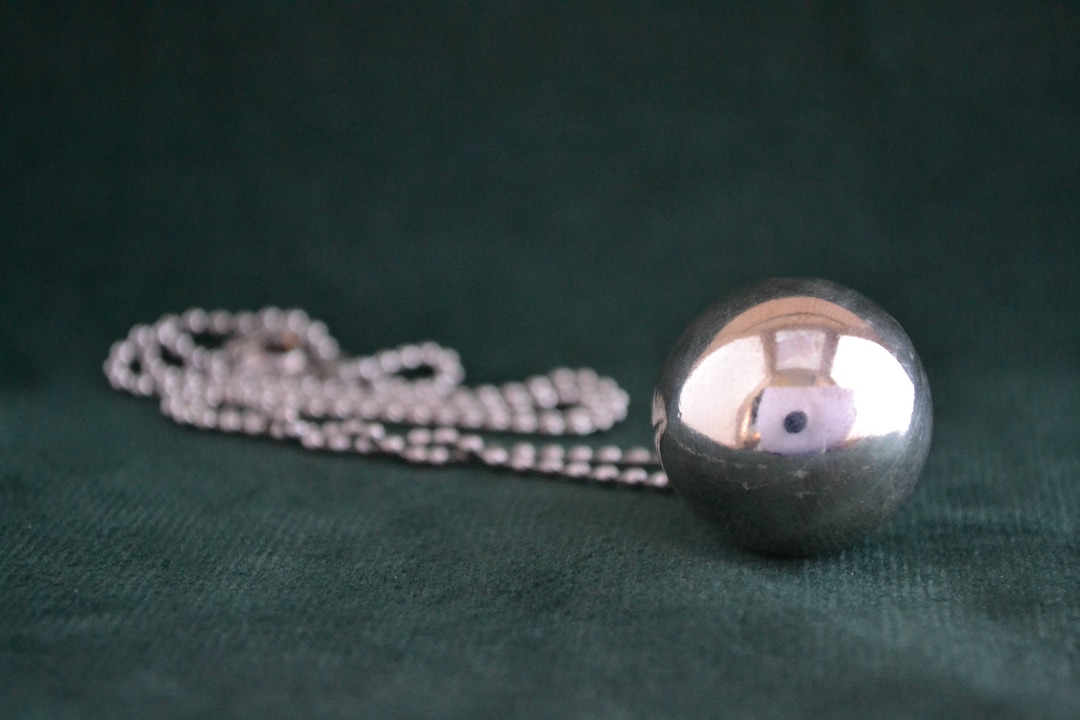 Sterling Silver Ball Pendant, Silver Sphere Pendant, Handmade Ball ...