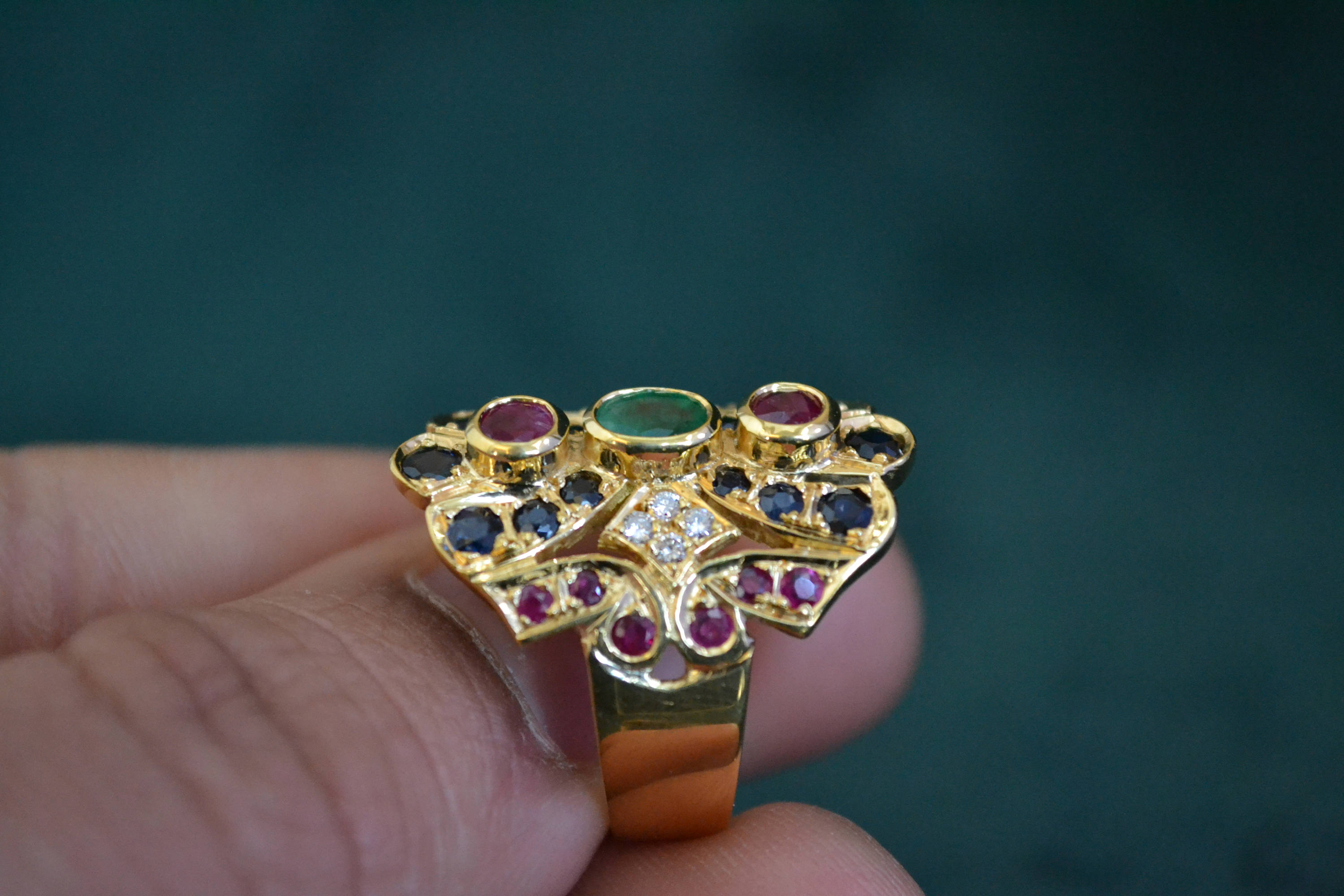 Gold Byzantine Ring Etruscan Ring 18K Gold Ring with | Etsy