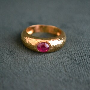 Gold and Ruby Ring, 18K Gold Ring With Ruby Gemstone, Ancient Gold Ring ...