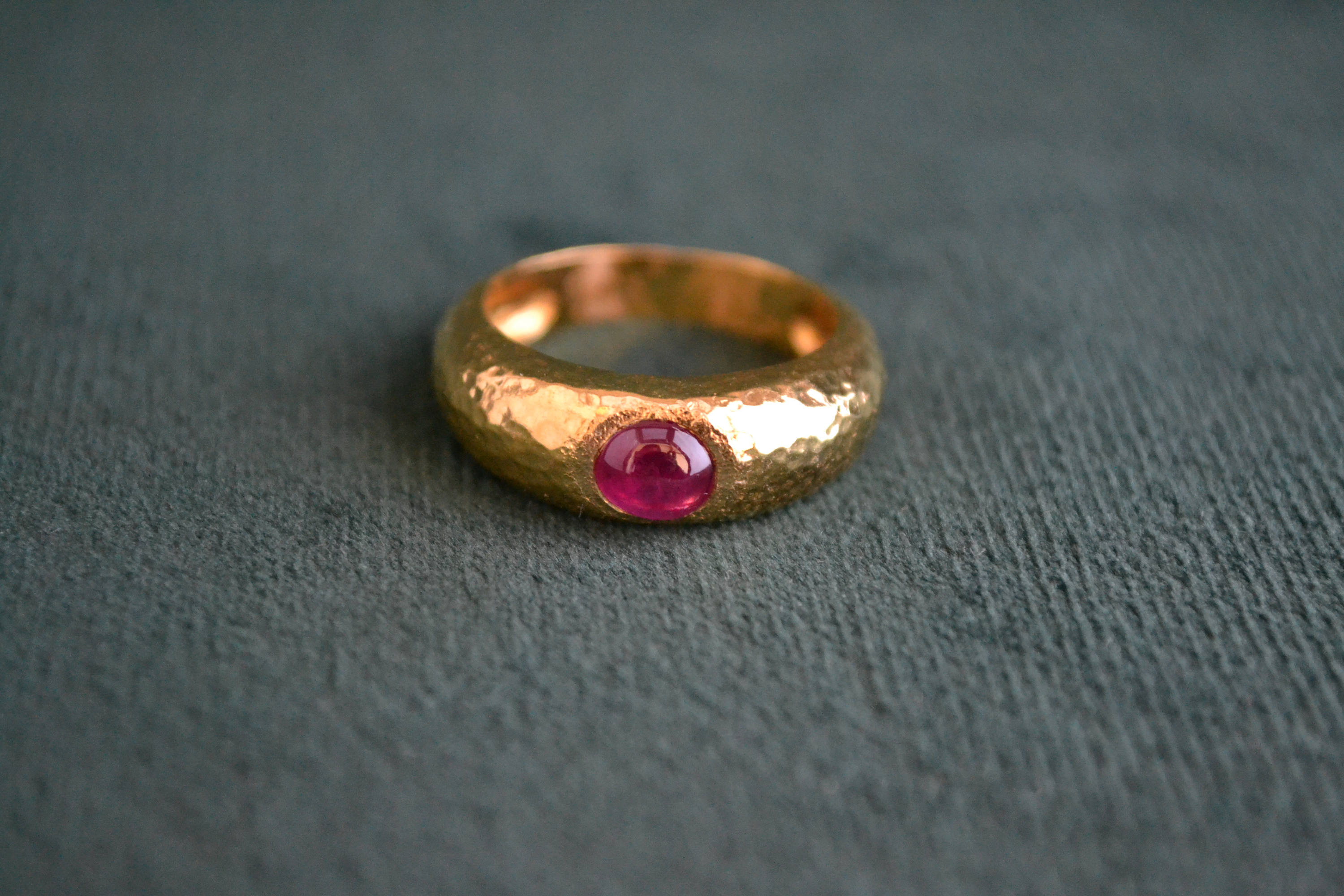 Gold and Ruby Ring 18K Gold Ring With Ruby Gemstone Ancient - Etsy