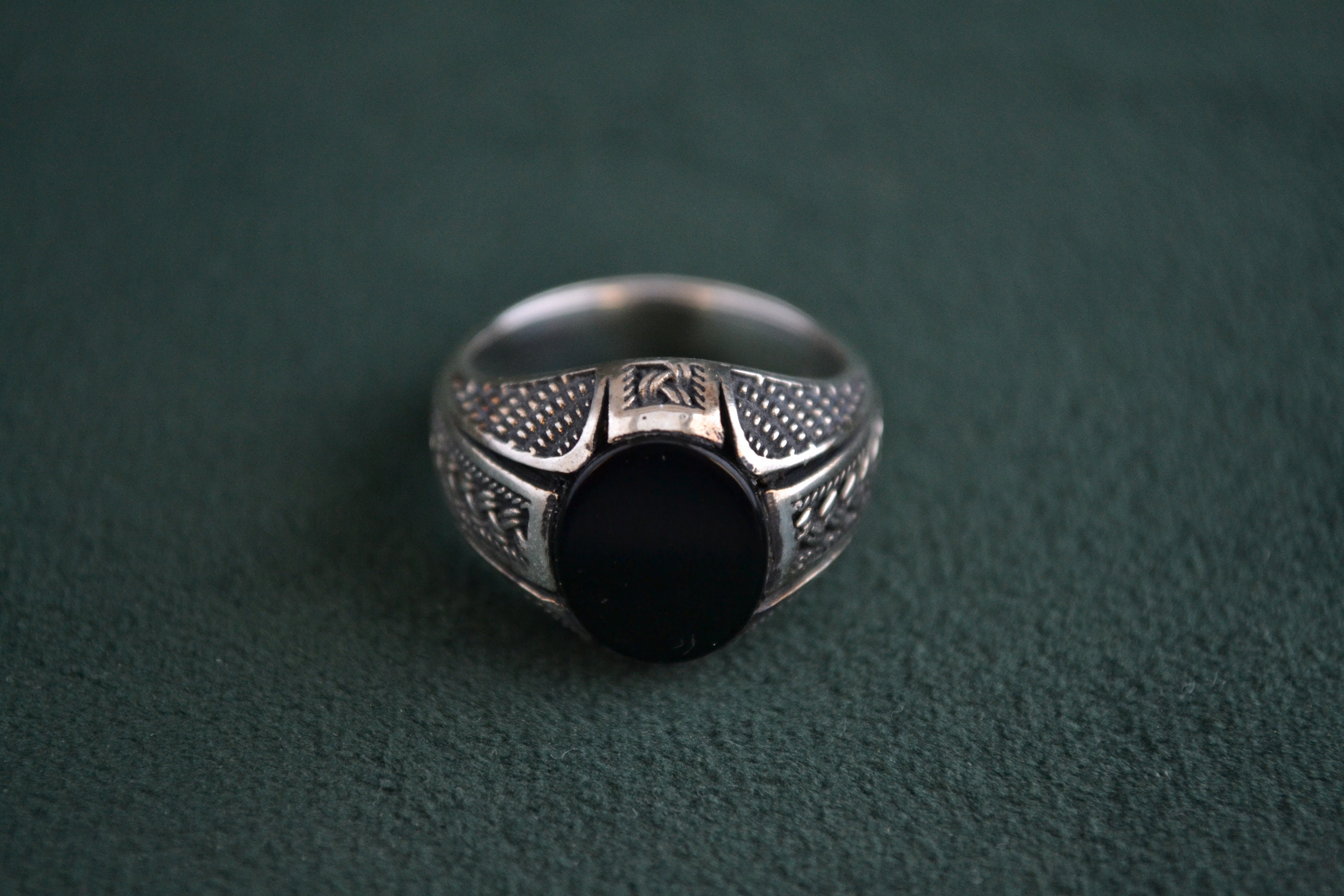 Byzantine Signet Ring With Black Onyx 925 Silver Ring With - Etsy