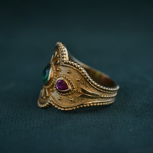 Multistone Byzantine Ring. 925 Silver Byzantine Ring With Gemstones ...