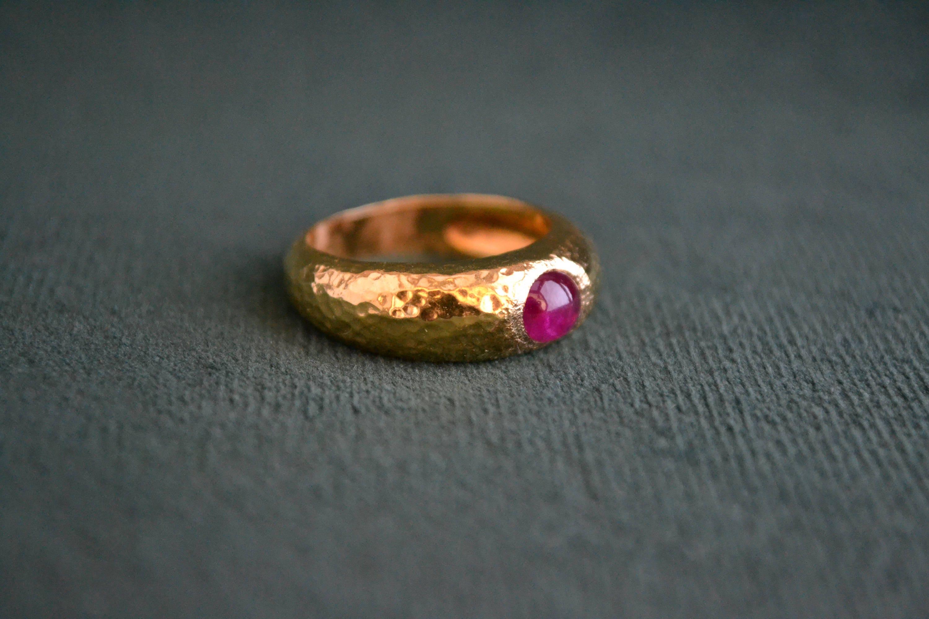 Gold and Ruby Ring 18K Gold Ring With Ruby Gemstone Ancient - Etsy