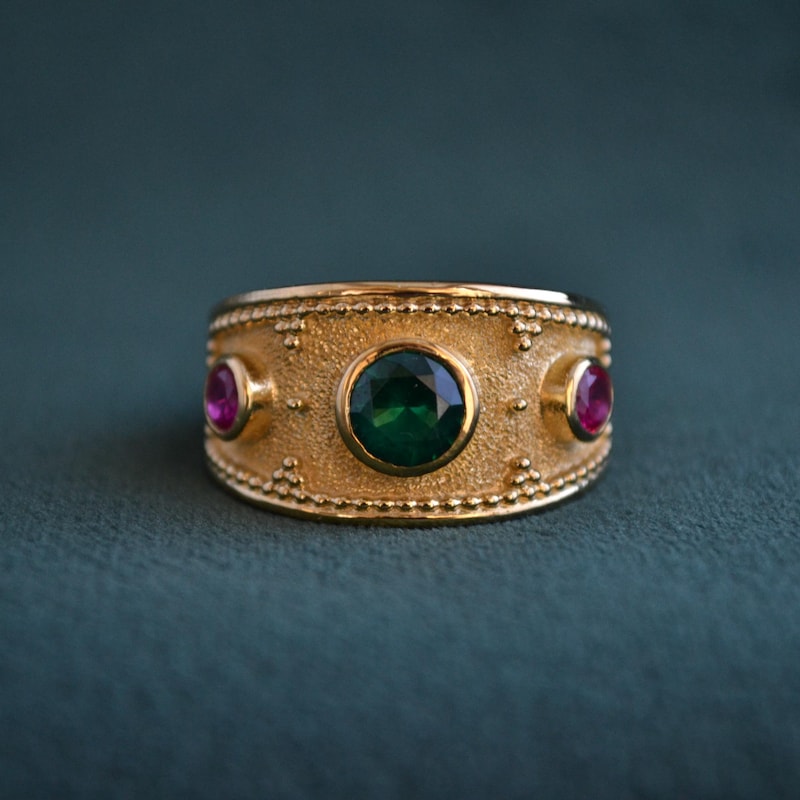 Byzantine Gold Gem Ring - Etsy