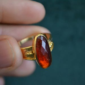 Dazzling Gold and Carneol Ring, 18K Gold Ring With Carneol Gemstone ...