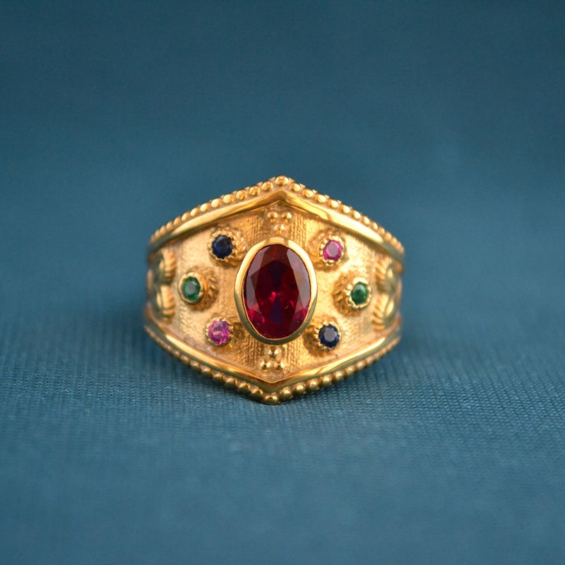 Etruscan Gold Ring - Etsy