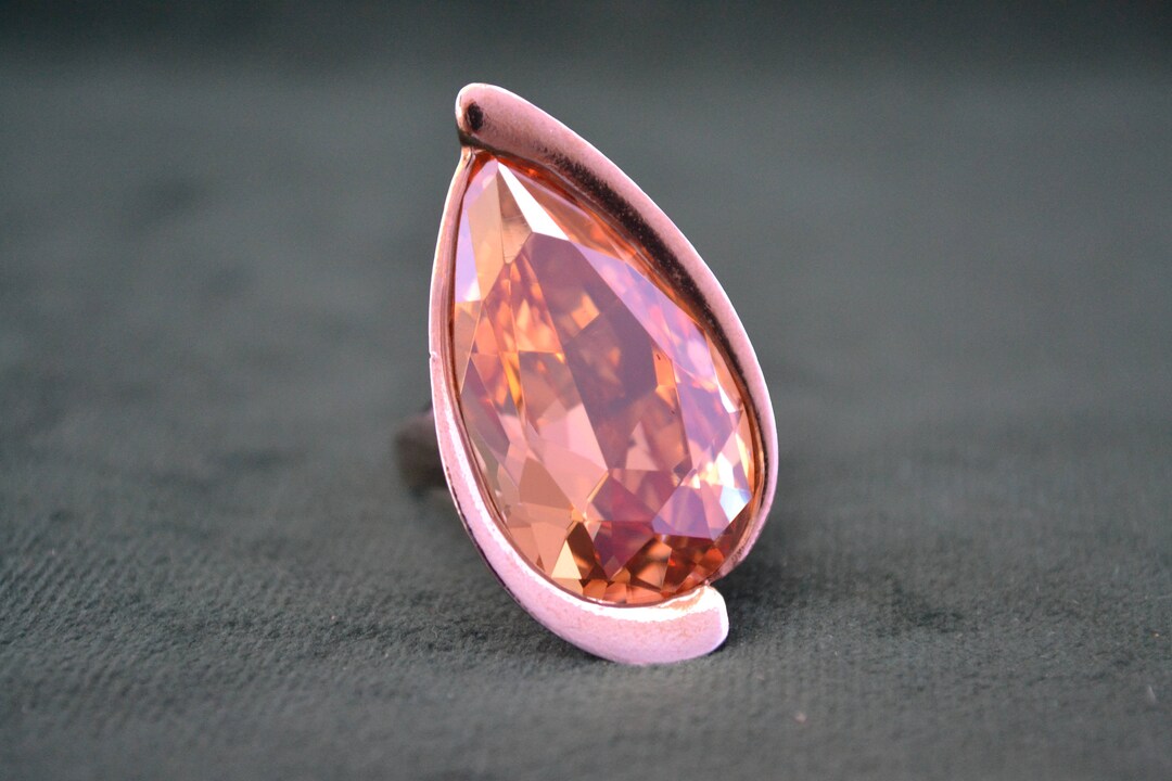 Dazzling Silver Ring With Honey Drop Topaz, Sterling Silver Ring With ...