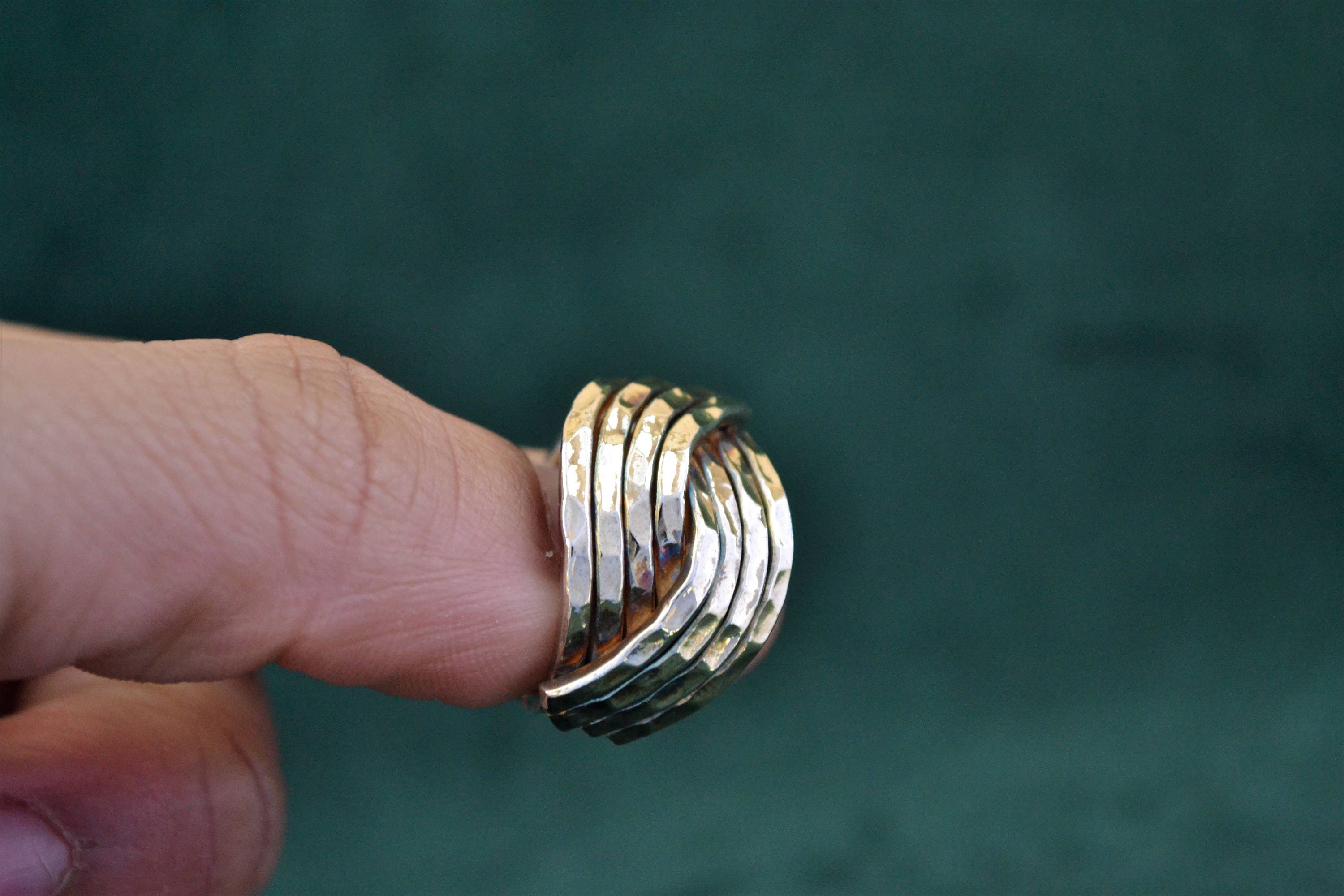 Wonderful Sterling Silver and 18K Gold-filled Ring Silver and - Etsy