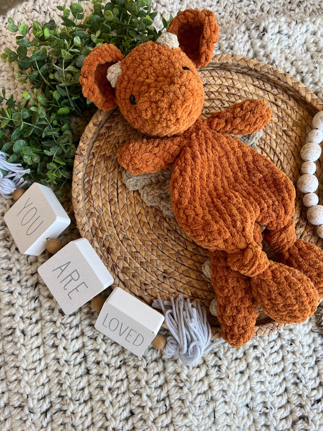 Dexter the Dragon Crochet Lovey - Etsy