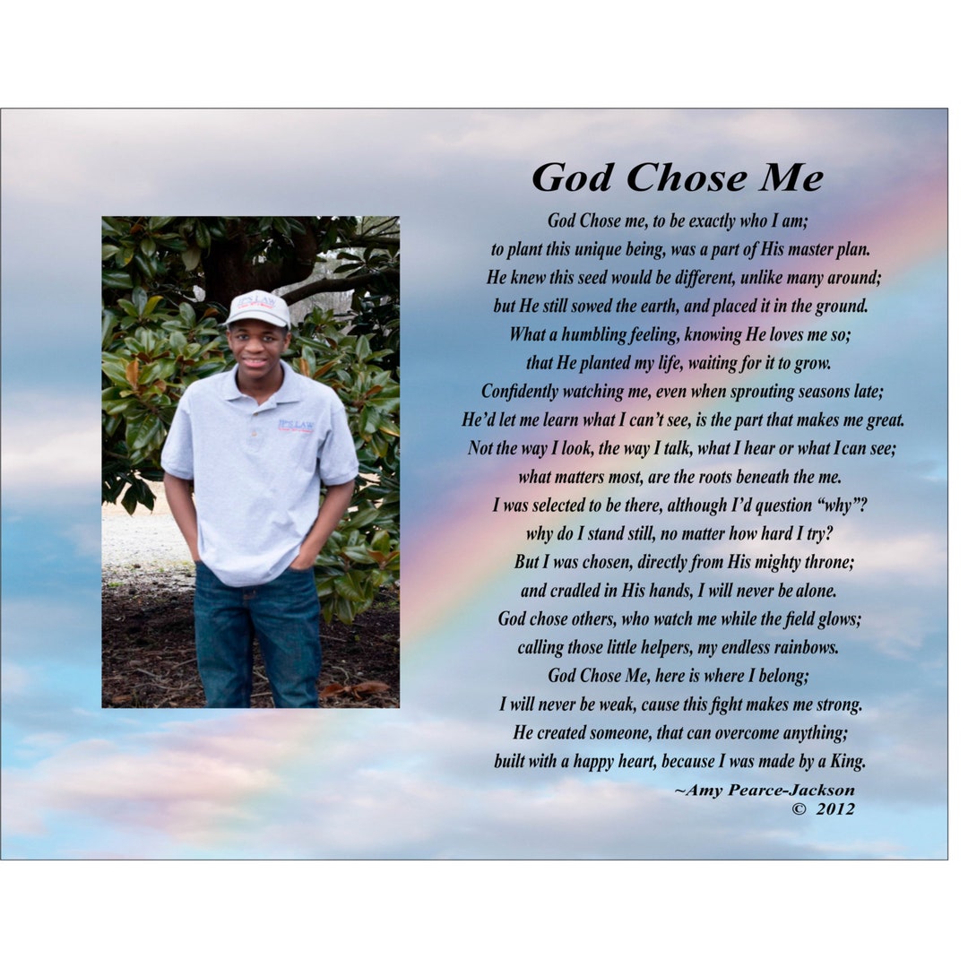 God Chose Me to Be Exactly Who I Am Poem/special Needs Acceptance ...