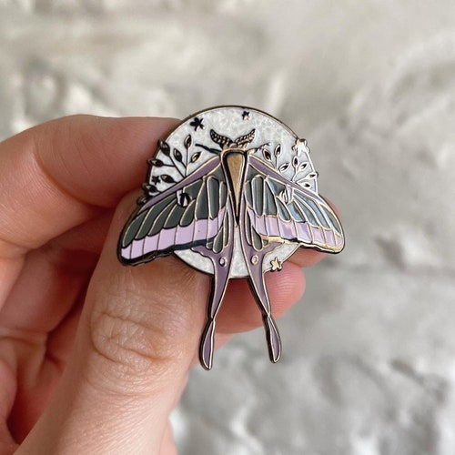 Empress of the Night Lunar Moth Enamel Pin Cosmic Witch | Etsy