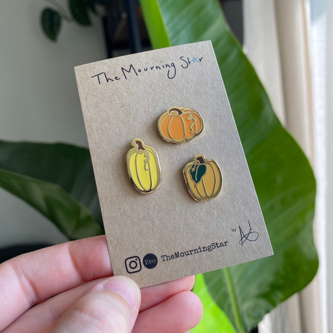 Pumpkin Trio Enamel Pins - Etsy