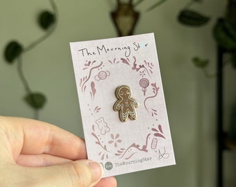 Gingerbread Man Enamel Pin - Etsy