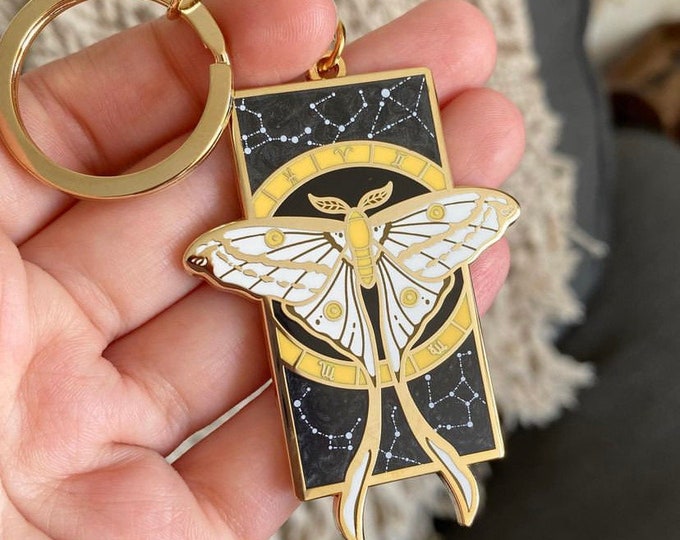 Comet Moth Enamel Keyring - Etsy