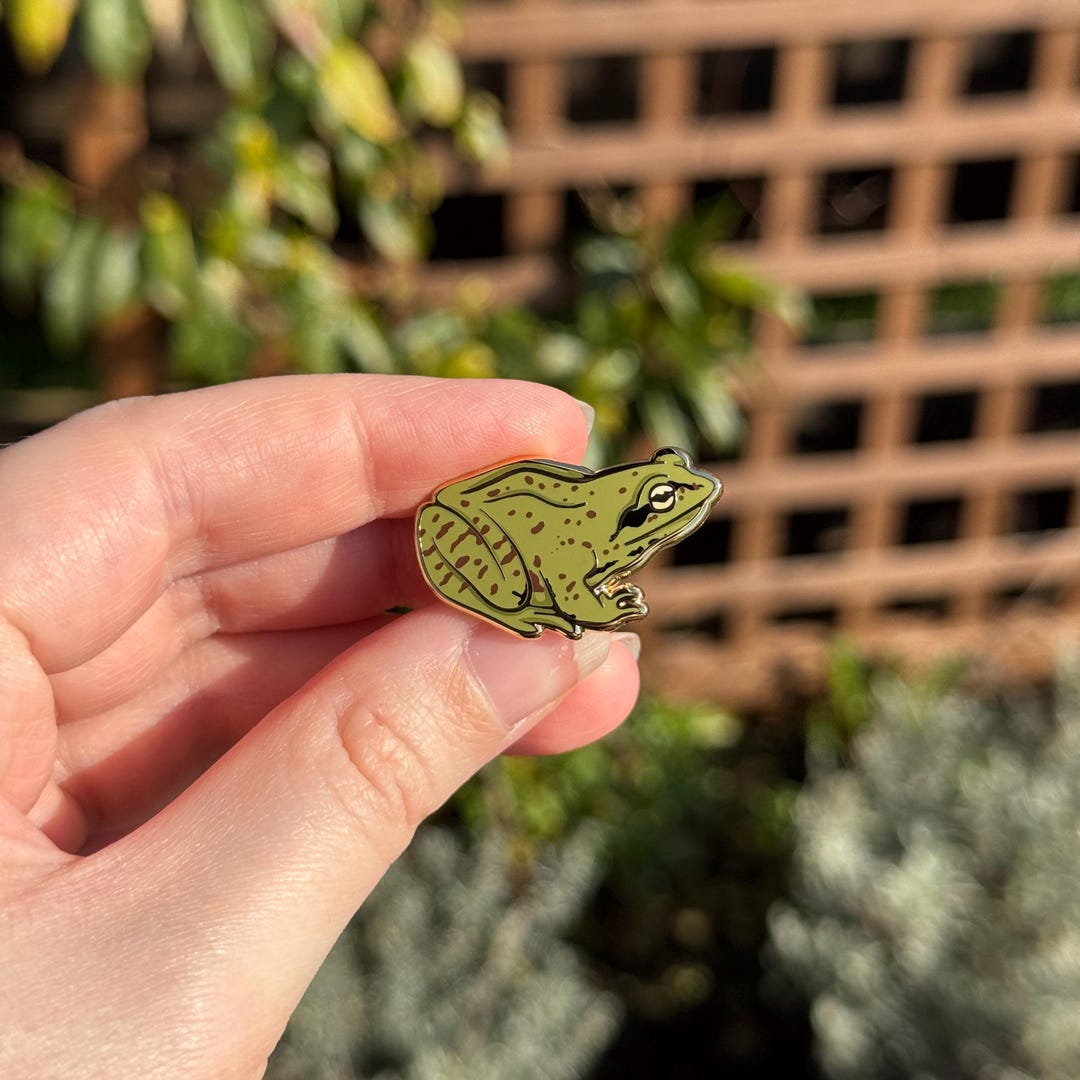Garden Frog Enamel Pin - Etsy