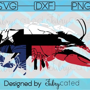 SVG DXF Texas Crawfish Layered Texas Flag Crawfish Clipart Vinyl Mud ...