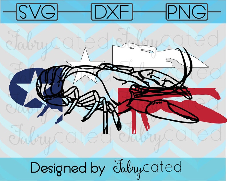 SVG DXF Texas Crawfish Layered Texas Flag Crawfish Clipart Vinyl Mud ...