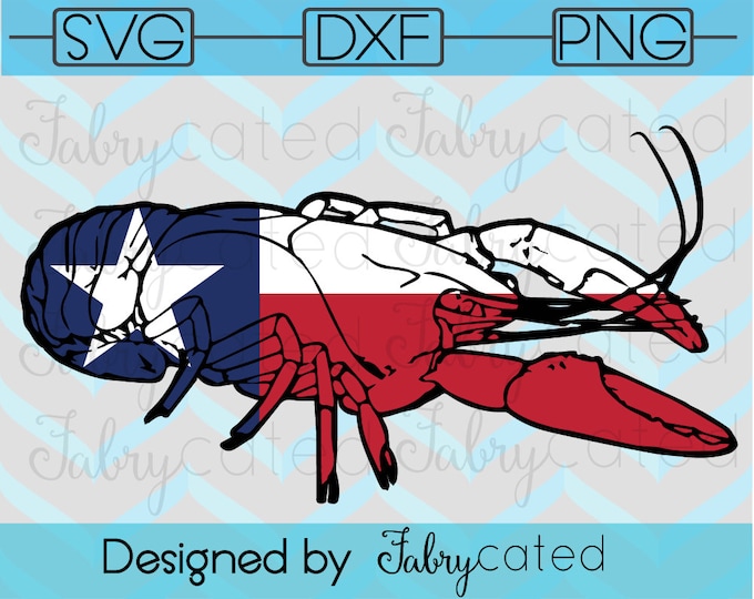 SVG DXF Texas Crawfish Layered Texas Flag Crawfish Clipart - Etsy