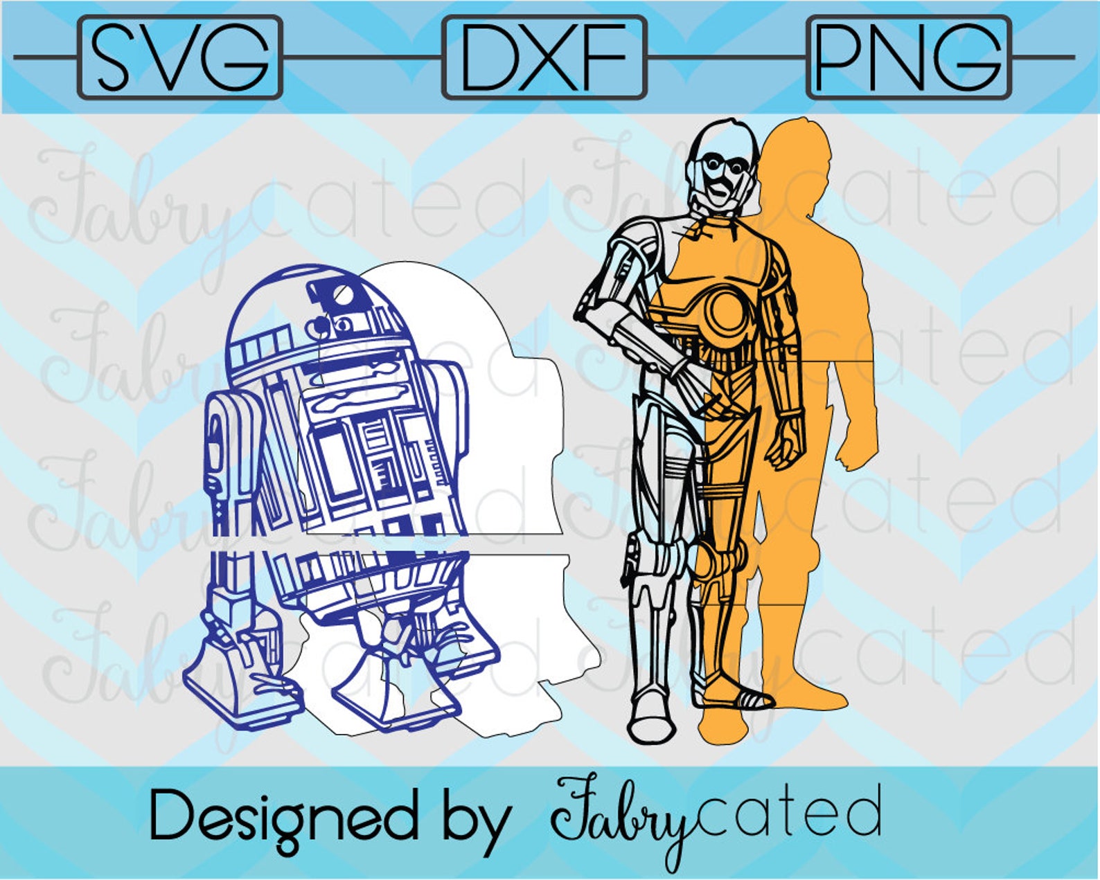 R2D2 & C3P0 SVG DXF Bundle for Cricut Silhouette DIY You Cut | Etsy